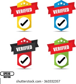 Verified Label Sign Vector Illustration Stock Vector (Royalty Free ...