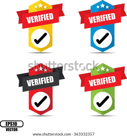 Verified Label Sign Vector Illustration Stock Vector (Royalty Free ...