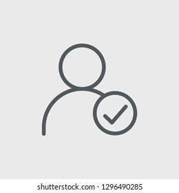 Verified Profile Icon Isolated On Background Stock Vector (Royalty Free ...