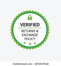 Verified Returns Exchange Policy Badge Returns Stock Vector (Royalty ...
