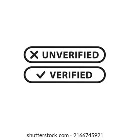 Verified Unverified Icon Vector Verified Unverified Stock Vector ...