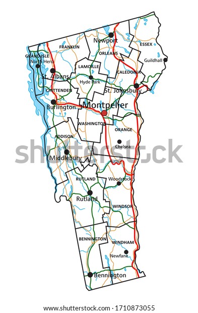 Vermont Road Highway Map Vector Illustration Stock Vector (Royalty Free ...