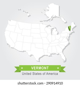 Vermont State Usa Administrative Map Stock Vector (Royalty Free ...