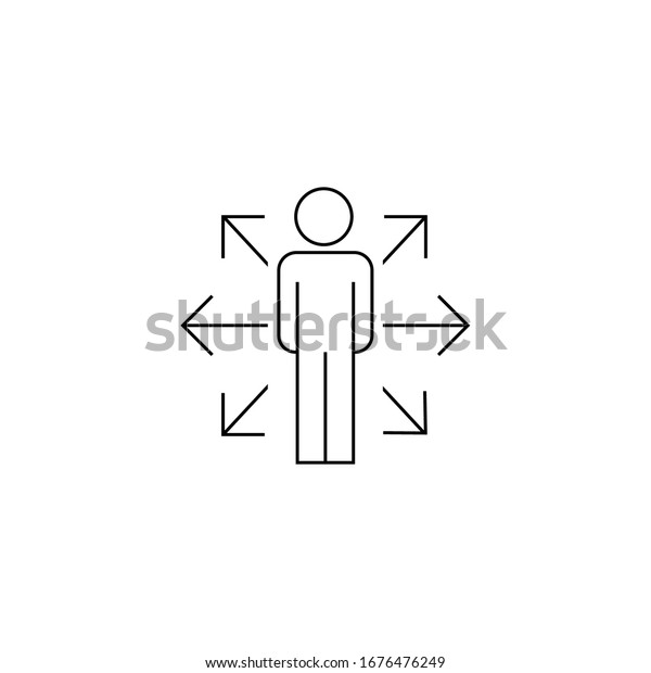 Versatile Person Sign Man Arrows Come Stock Vector (Royalty Free ...