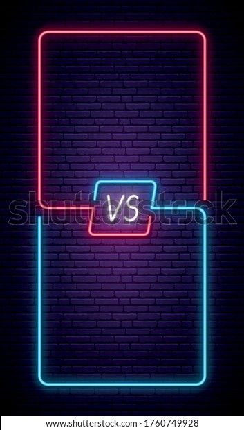 Versus Battle Vertical Neon Frame Vs Stock Vector (Royalty Free ...