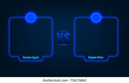 Versus Compare Screen Blue Neon Frames Stock Vector (Royalty Free ...
