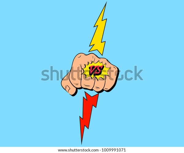 Versus Letters Punch Fight Backgrounds Comics Stock Vector (Royalty ...