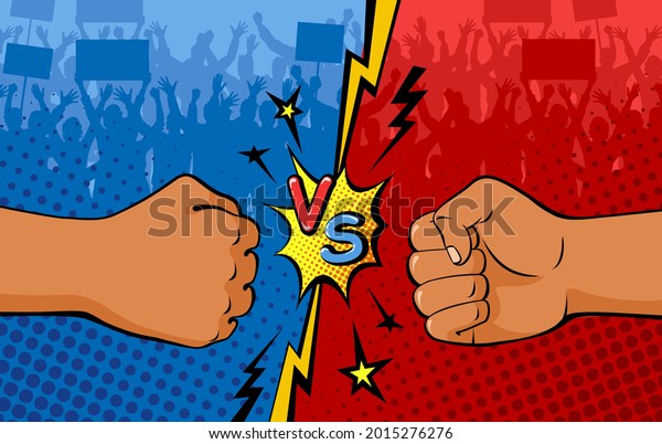 Versus Rivalry Fist Backgrounds Comics Style Stock Vector (Royalty Free ...