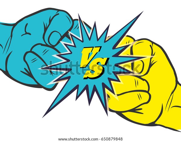 Versus Rivalry Fist Vector Illustration Male Stock Vector (Royalty Free ...