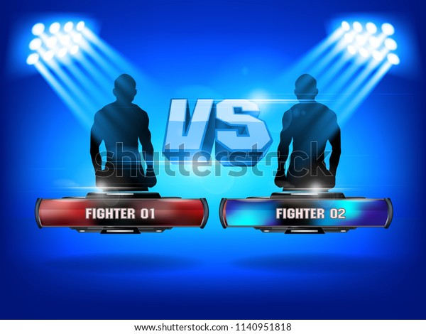 Versus Screen Design Announcement Two Fighters Stock Vector (Royalty ...