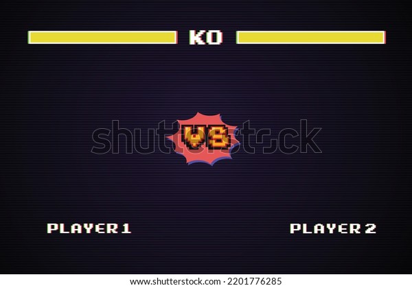 Versus Screen Retro Game On Glitch Stock Vector (Royalty Free ...