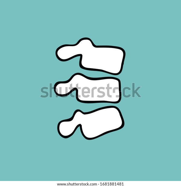 Vertebrae Doodle Icon Vector Illustration Stock Vector (Royalty Free ...