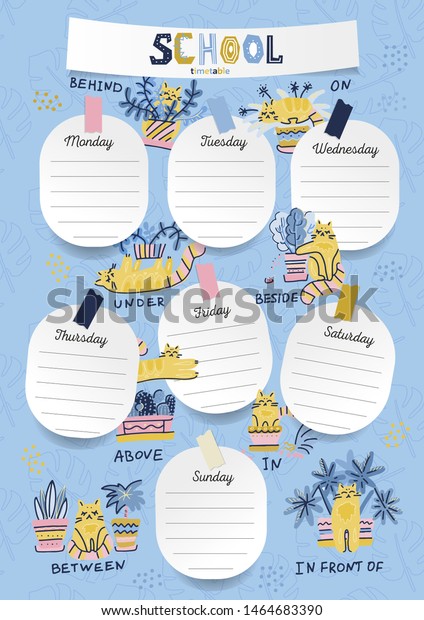 Vertical A4 Schedule Kids Form Board Stock Vector (Royalty Free) 1464683390