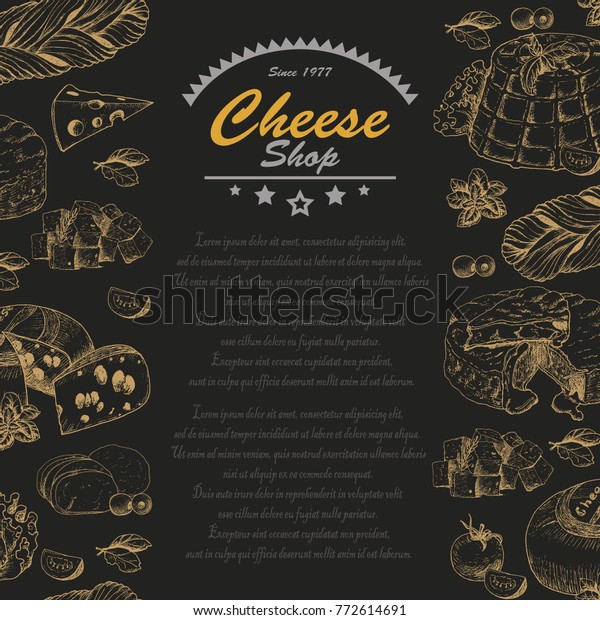 Vertical Background Cheese Products Vector Illustration Stock Vector ...