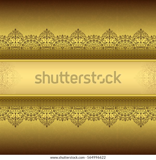 Vertical Background Gold Filigree Frame Border: เวกเตอร์สต็อก (ปลอดค่า ...