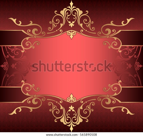 Vertical Background Gold Filigree Frame Border Stock Vector (Royalty ...