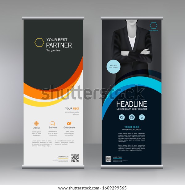 Vertical Banner Stand Brochure Flyer Template Stock Vector (Royalty ...