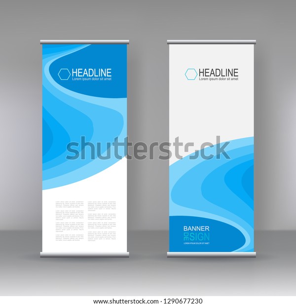 Vertical Banner Stand Template Design Infographics Stock Vector ...