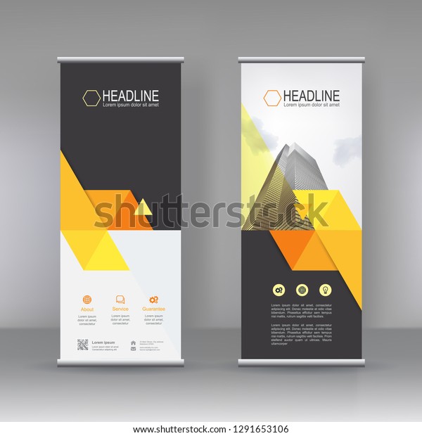 Vertical Banner Stand Template Design Infographics Stock Vector ...