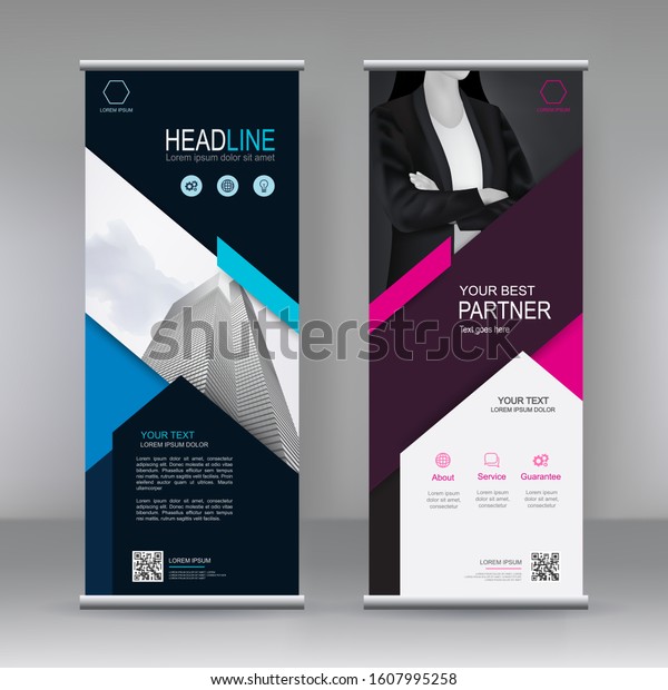 Vertical Banner Stand Template Design Stock Vector (Royalty Free ...