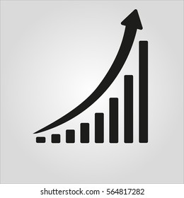 Vertical Bar Graph Diagram Representing Growth Stock Vector (Royalty ...