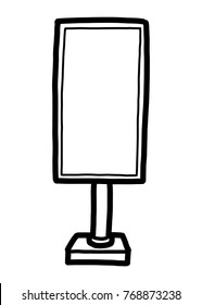 Vertical Board Cartoon Vector Illustration Black Stock Vector (Royalty ...