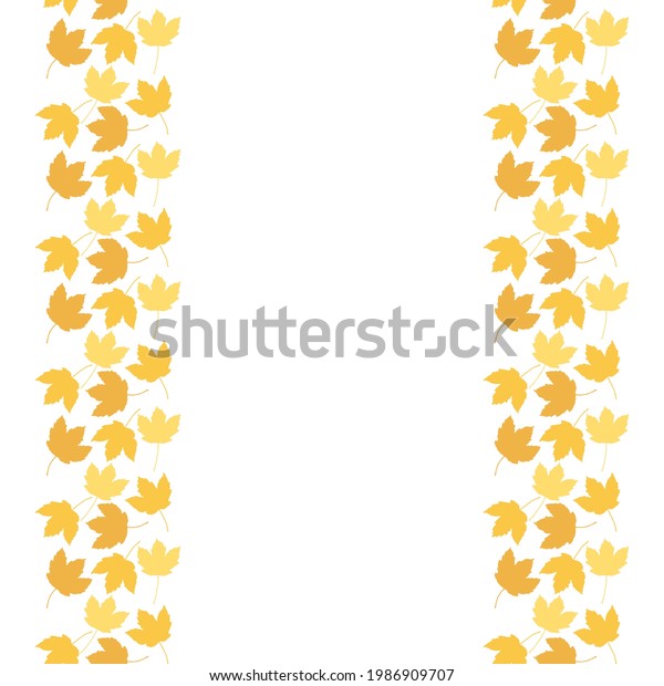 Vertical Border Template Colorful Autumn Leaves Stock Vector (Royalty ...