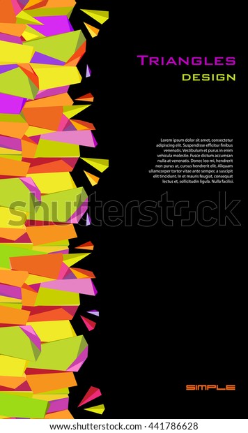Vertical Colorful Border Geometric Design Black Stock Vector (Royalty ...