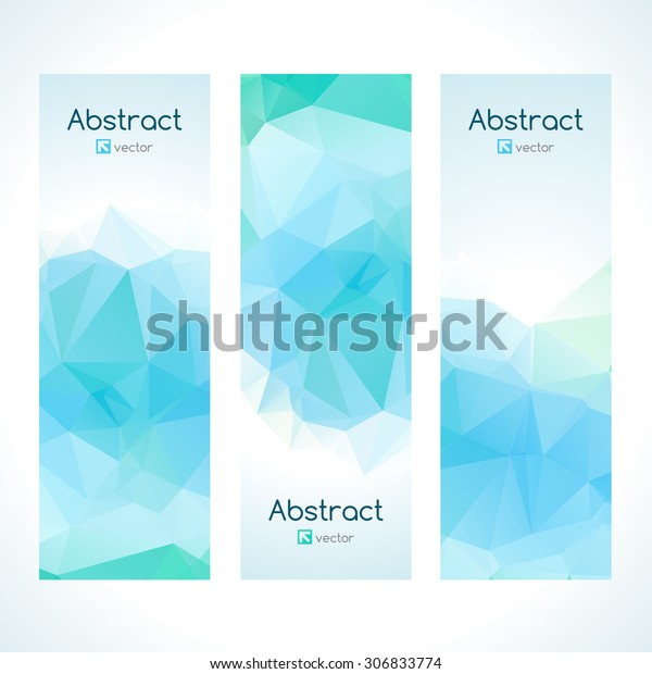 Vertical Colorful Triangle Banner Vector Set Stock Vector (Royalty Free ...