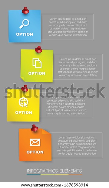 Vertical Colourful Sticky Note Infographic Vector Stock Vector (Royalty ...