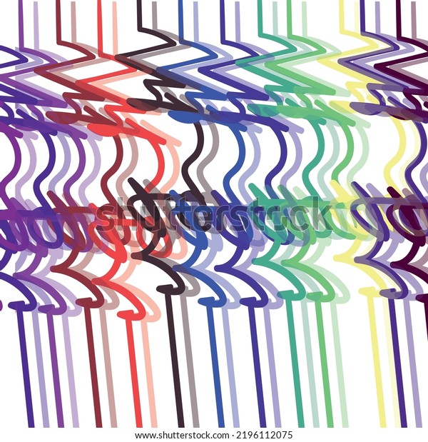 Vertical Curved Lines Form Rainbow Pattern Stock Vector (Royalty Free ...