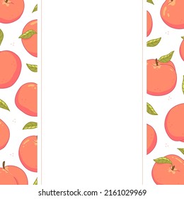 Vertical Cute Frame Different Peaches Leaves Stock Vector (Royalty Free ...
