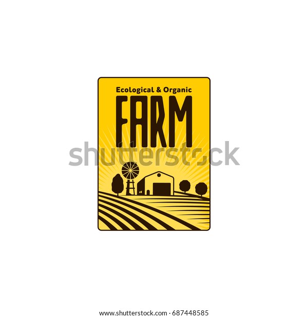 Vertical Farm Logo Badge Label Field Stock Vector (Royalty Free ...