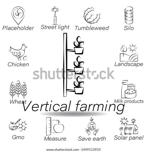 Vertical Farming Hand Draw Icon Element Stock Vector (Royalty Free ...
