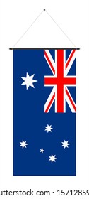 Vertical Flag Australia On White Background Stock Vector (Royalty Free ...
