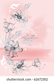 Vertical Floral Background Flowers On Vertical Stock Vector (Royalty ...
