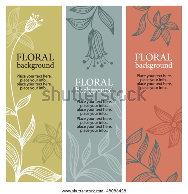 Vertical Floral Banners Stock Vector (Royalty Free) 48086458