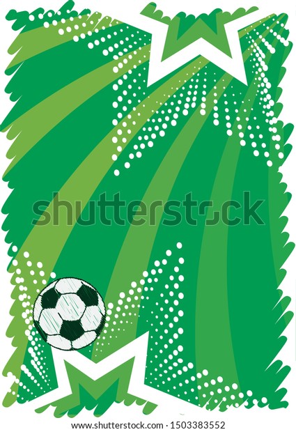 Vertical Football Posterabstract Green Backgroundvector Illustration ...