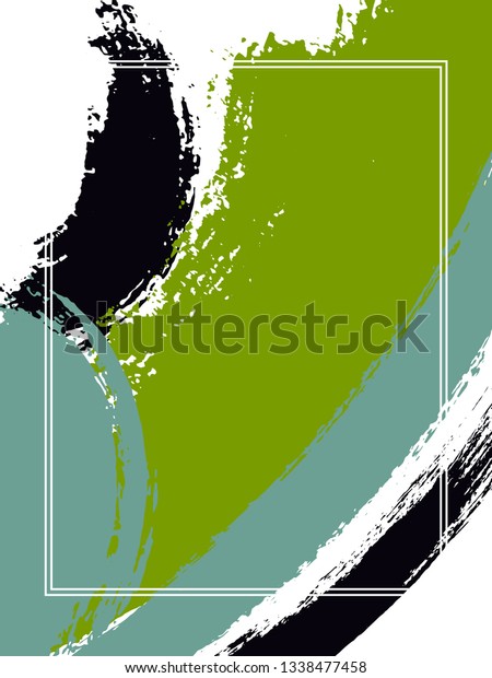 Vertical Frame Paint Brush Strokes Background Stock Vector (Royalty ...