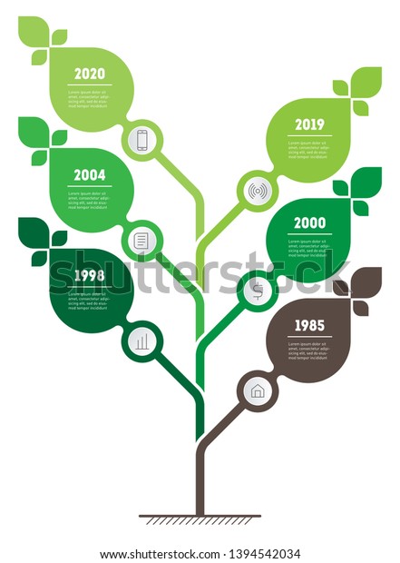 Vertical Green Infographics Timeline Six Steps Stock Vector (Royalty ...