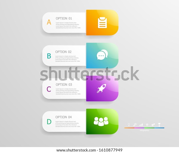 Vertical Infographics 4 Steps Business Presentation Stock Vector ...