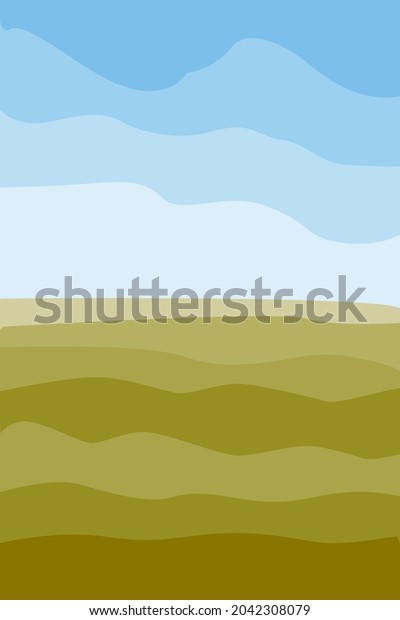 Vertical Landscape Style Minimalism Discreet Color Stock Vector ...