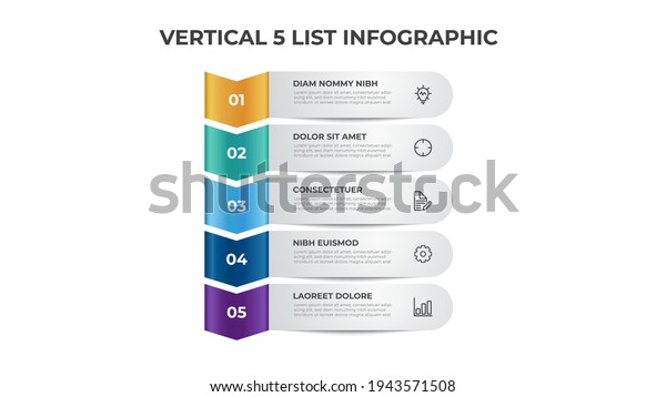 Vertical List Diagram 5 Points Steps Stock Vector (Royalty Free ...