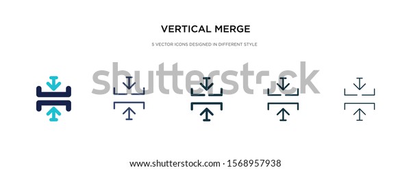 Vertical Merge Icon Different Style Vector Stock Vector (Royalty Free ...