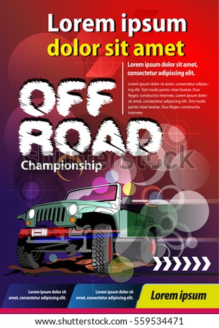 Vertical Poster Print Ads Off Road Stock Vector (Royalty Free ...