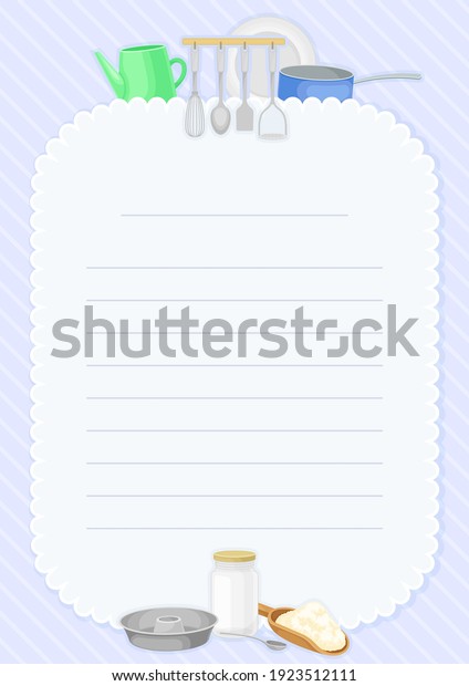 Vertical Recipe Card Notes Making About Stock Vector (Royalty Free ...