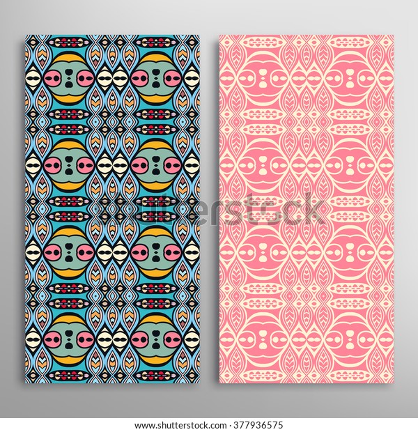 Vertical Seamless Patterns Collection Floral Geometric Stock Vector ...