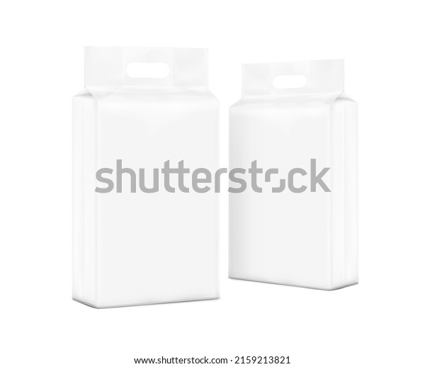 Vertical Stand Bag Handle Hole Mockup Stock Vector (Royalty Free ...