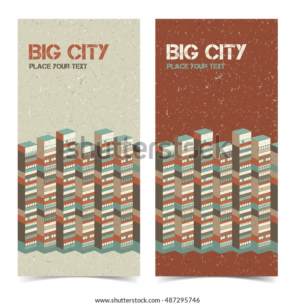 Vertical Textural Architectural Big City Banners Stock Vector (Royalty ...