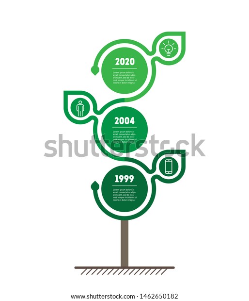 Vertical Timeline Infographics Development Growth Eco Stock Vector ...